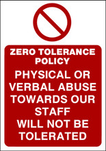 Zero Tolerance Policy 2 - Signs 2 Safety