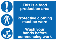 This is a food production area sign - Signs 2 Safety