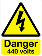 Danger 440 volts adhesive sign - Signs 2 Safety