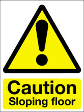 Caution sloping floor sign - Signs 2 Safety