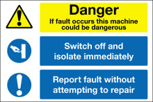 Danger machine fault muti message sign - Signs 2 Safety