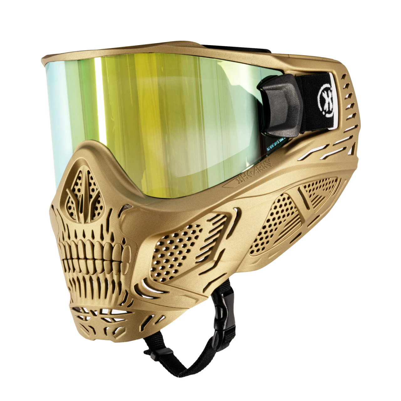 HSTL® Skull Goggle Metallic Gold w/ Gold Lens - PAINTBALL DIRECT