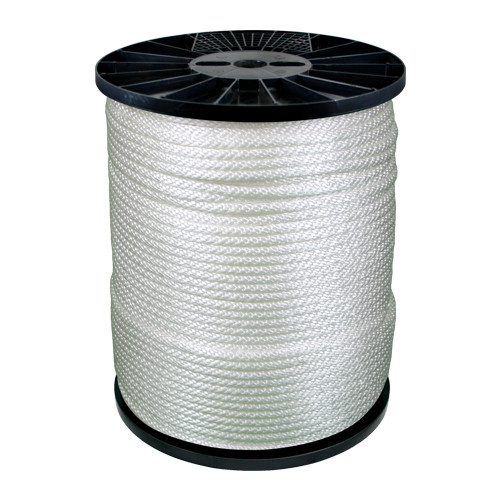 1/4" Nylon Solid Braid Rope | White - 1325 lbs Breaking Strength