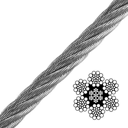 3/4" 6x19 Class Galvanized Wire Rope - 53000 lbs Breaking Strength