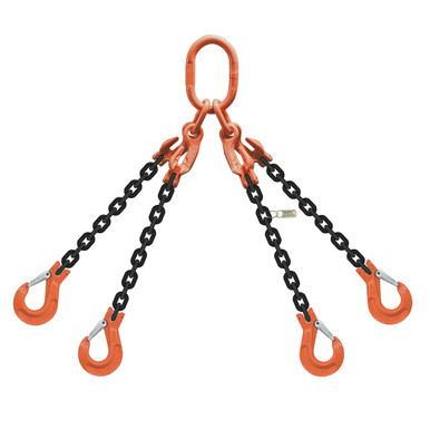 3/8" x 10 ft Type CDFXA4S Adjustable 4-Leg Grade 100 Chain Sling ...