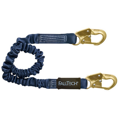 FallTech 6ft ElasTech Single Leg Web Lanyard w/ Snap Hooks - #8240