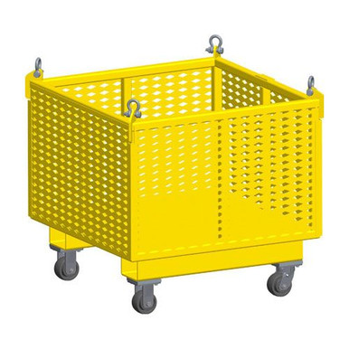 M&W 48" Fixed Side Material Basket w/ Casters - 2500 lbs WLL - #23955