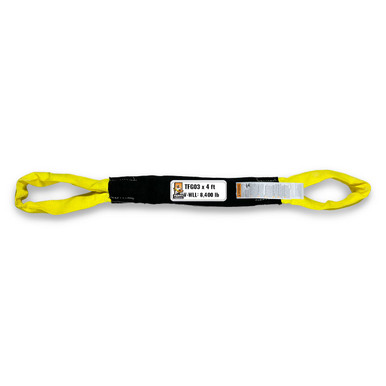 Tuffy Yellow 4 ft Eye & Eye Flexi-Grip Round Sling - 8400 lbs WLL - # ...