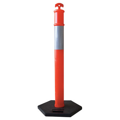 Reflective Traffic Delineator - 42" Post & 15 lbs Base - #DP42TF