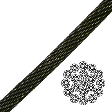 5/8" 19x19 Compacted Spin-Resistant Wire Rope - 47000 lbs Breaking Strength