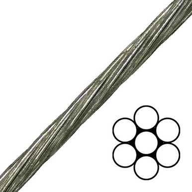 5/8" 1x7 EHS Galvanized Guy Strand Cable - 42400 lbs Breaking Strength