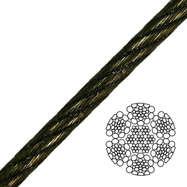 7/16" 6x26 Swaged Wire Rope - 24300 lbs Breaking Strength