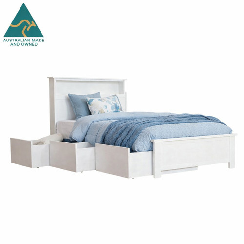 king single bookend bed with under bed storage drawers