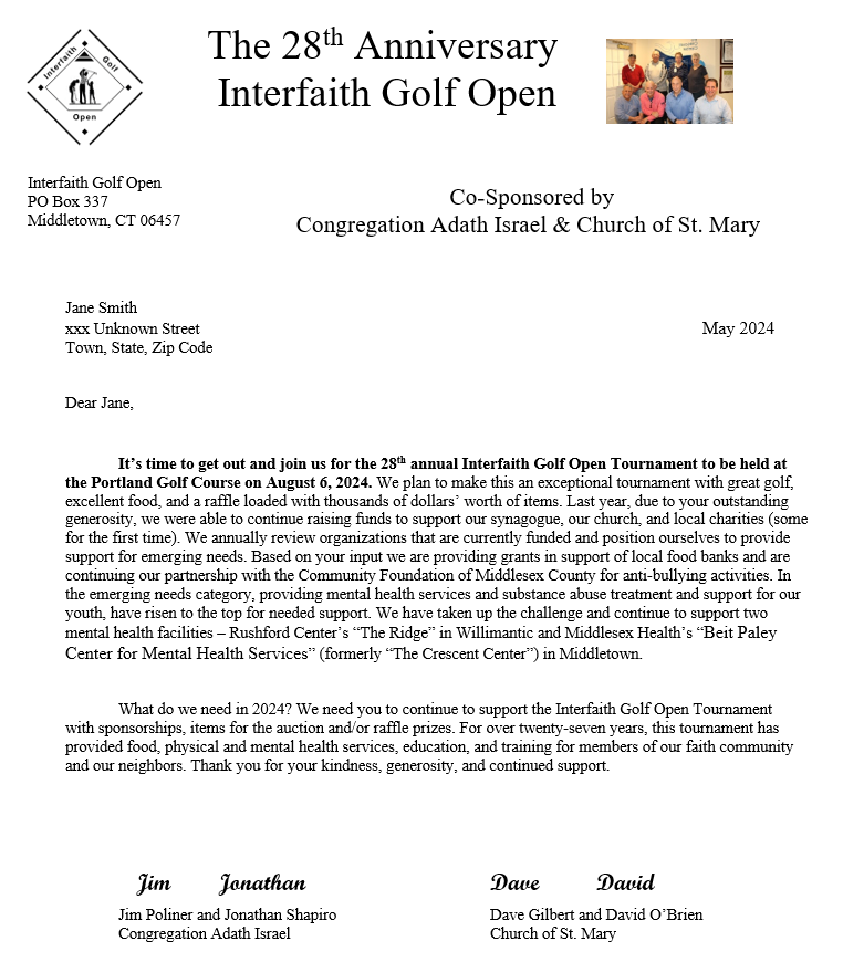 Golf Letter