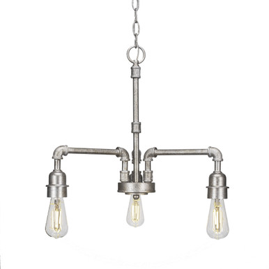 Vintage LED Chandelier in Aged Silver