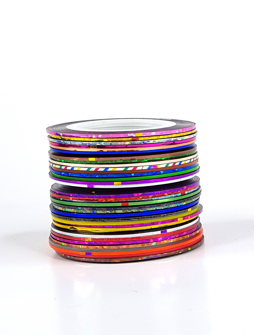 3PCS Wavy Striping Nail Art Tape (2mm) - Metallic Pink, Purple & Silver ...