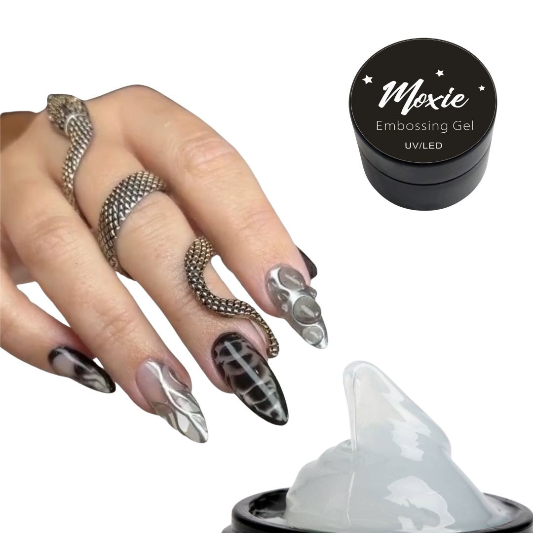 Moxie Clear 3D Embossing Nail Art Gel - 8gm Pot