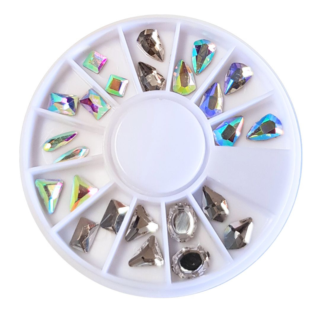AB Pink Pearl Flatback Resin Rhinestone Nail Art Wheel (300PCS) - Great ...