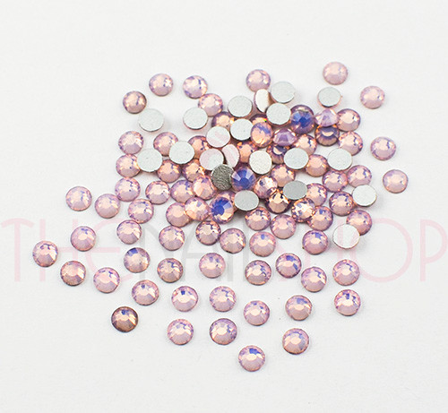 Opal Pink Glass Crystals Flatback Nail Art Rhinestones (100PCS) - 1.5mm ...