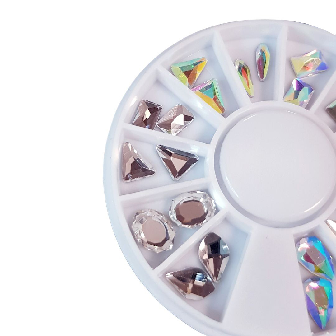 AB Pink Pearl Flatback Resin Rhinestone Nail Art Wheel (300PCS) - Great ...