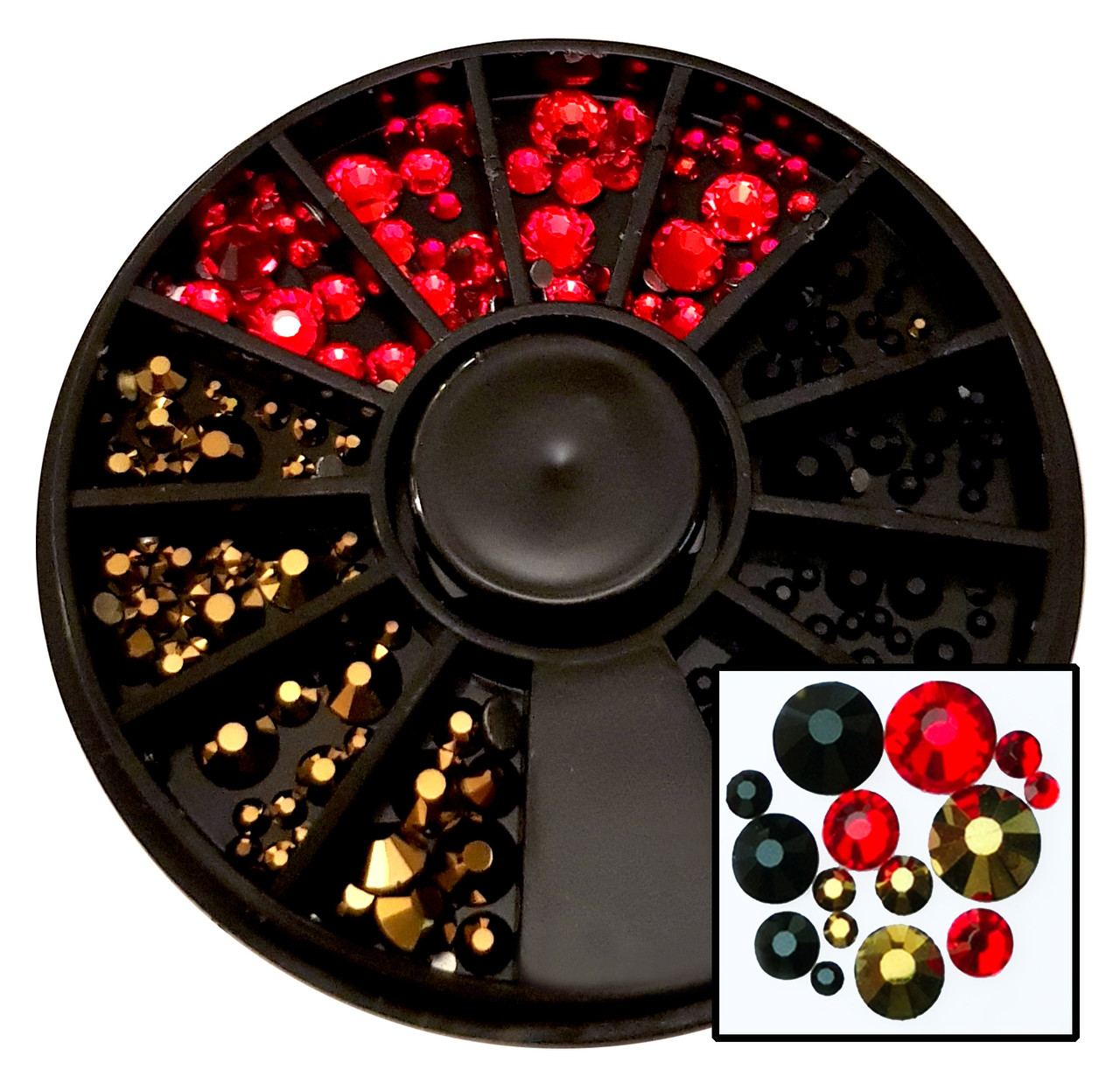 Coloured AB Round Acrylic Rhinestone Nail Art Wheel 2.5mm (500PCS)
