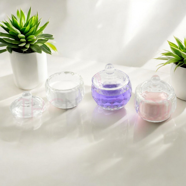 Small Large Glass Dappen Dish With Lid