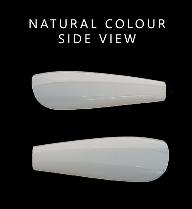 NEW Full Half-Well Nail Cover Ballet Coffin Nail Tips - Natural (Bag of ...