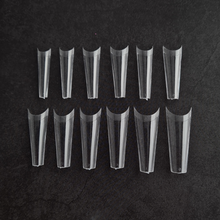 Moxie Long Half-Well Nail Coffin Nail Tips - Clear (Bag of 504PCS)