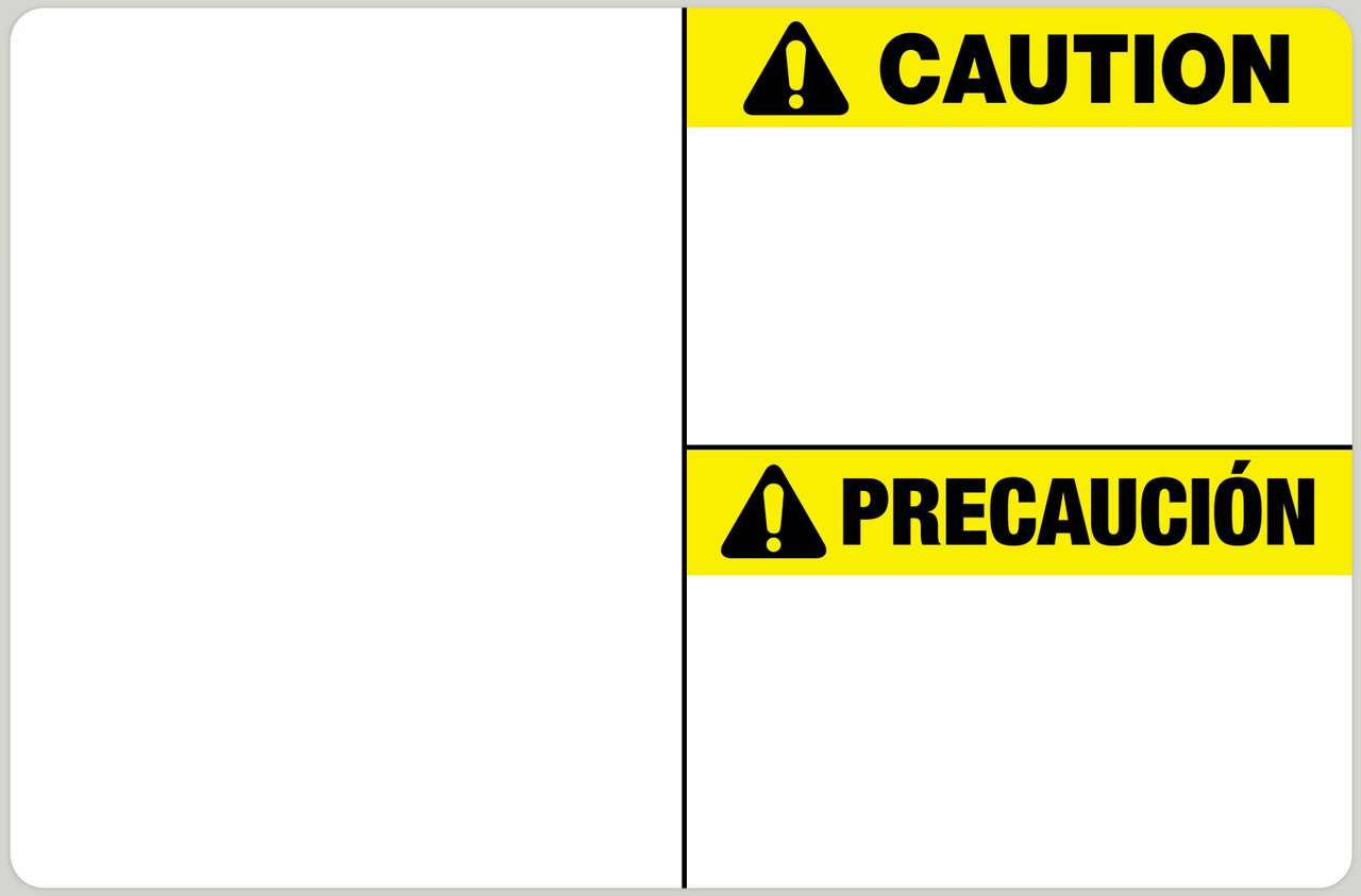 LabelTac® 4 and Pro Model Die-Cut Caution/Precaución Bilingual Supply ...