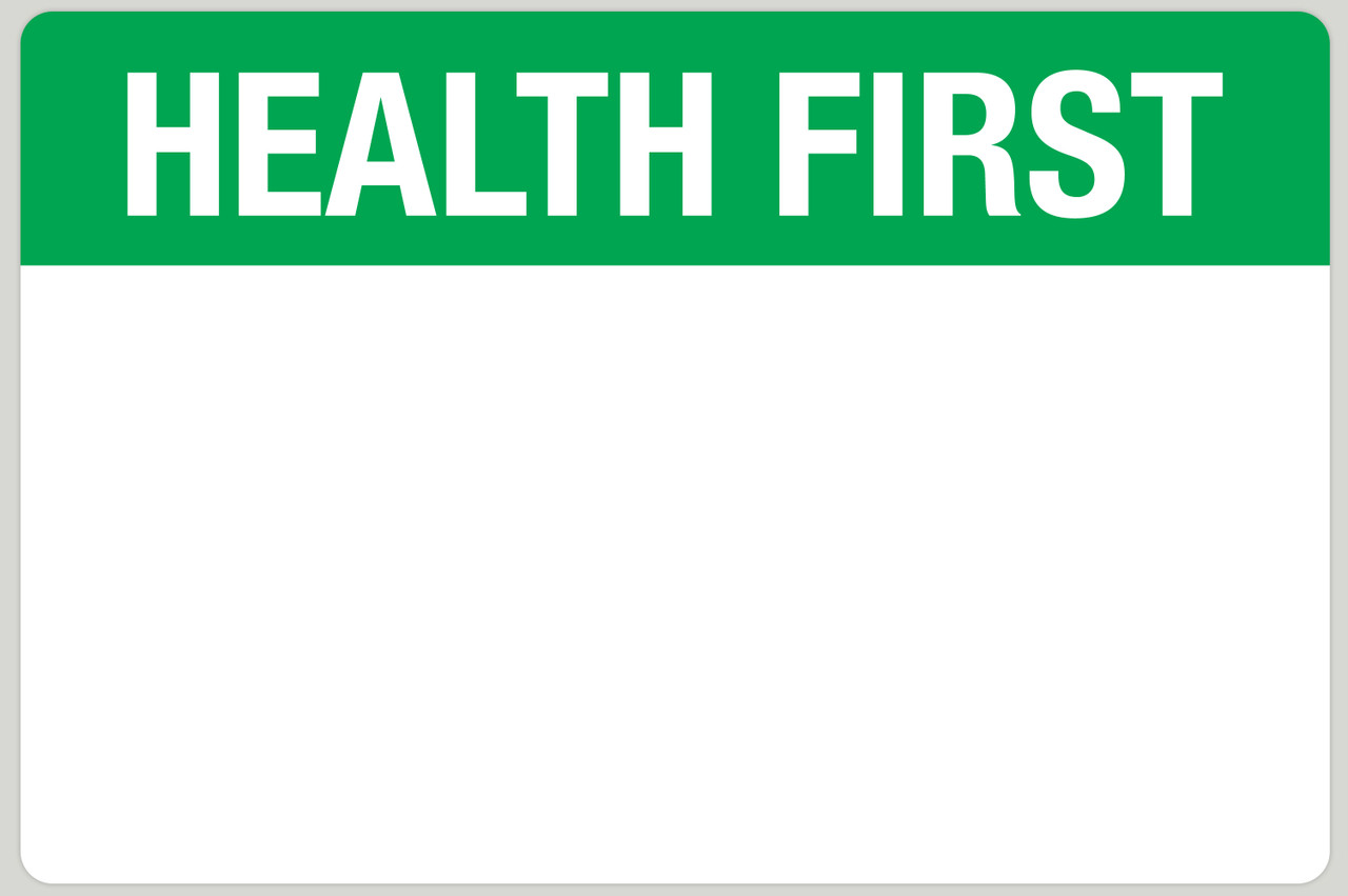 LabelTac® 4 and Pro Model Die-Cut "Health First" Header Supply | LabelTac