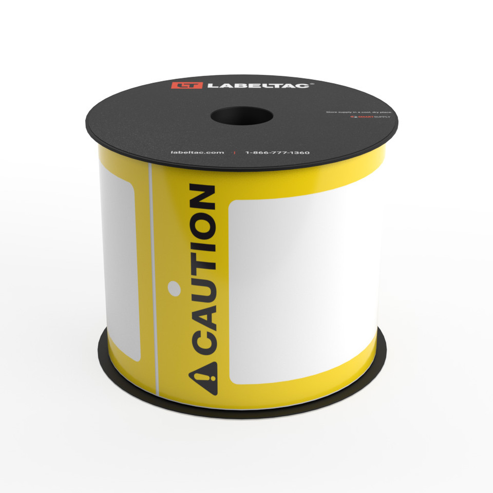 LabelTac® Caution Tag - Safety Yellow - Printable Tag Roll | LabelTac