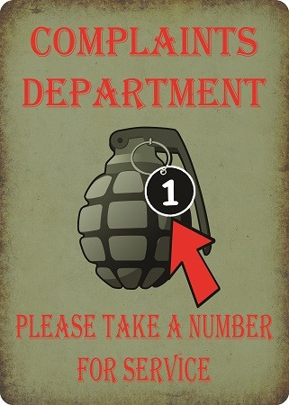 COMPLAINTS DEPT SIGN - GR8PLATES