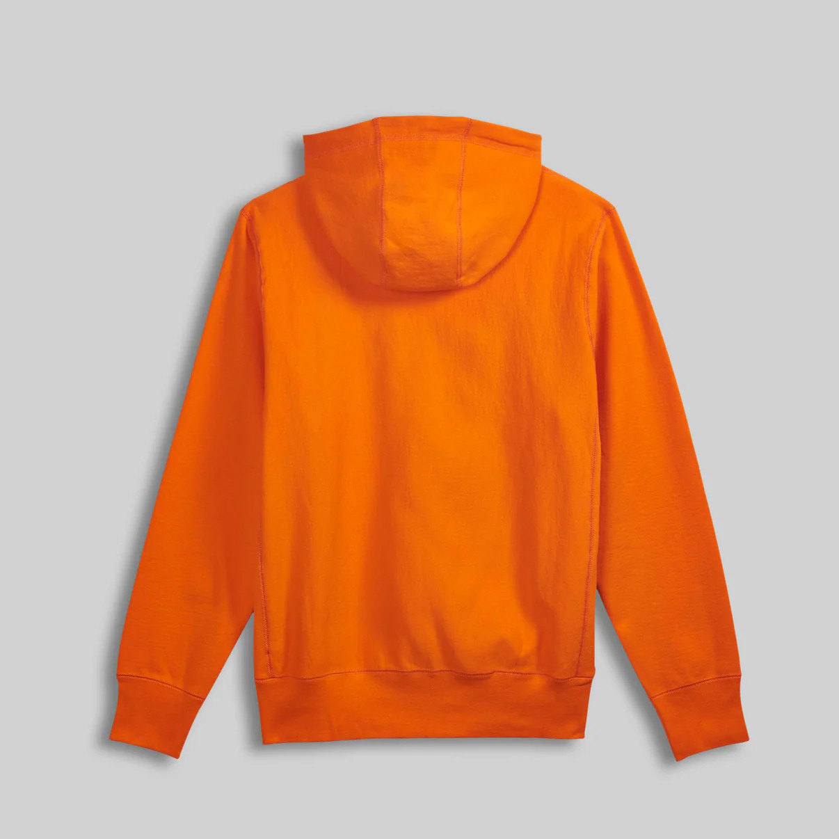 Orange Cotton Hoodie with Ribbed Panels | Just Sweatshirts