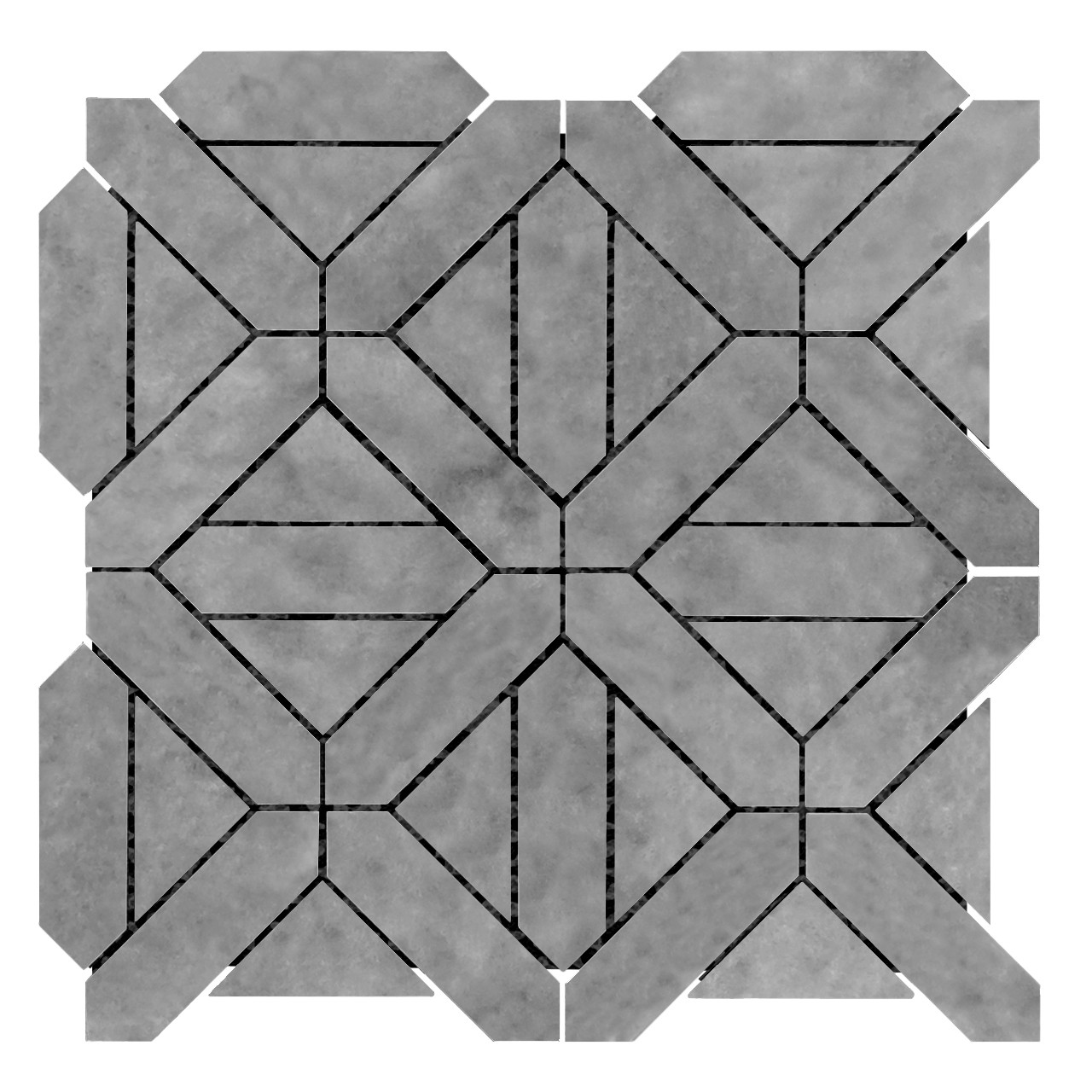 Bardiglio Geometrica Marble Mosaic Tile Honed Sample