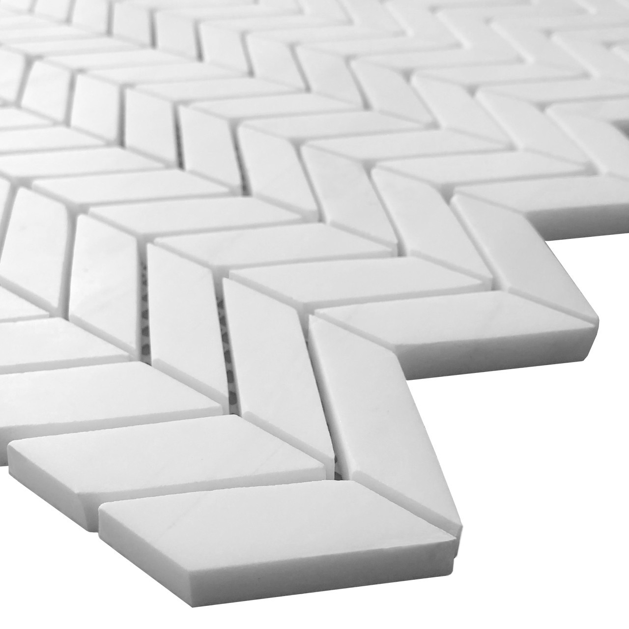Dolomite Marble Mini Chevron Mosaic Tile
