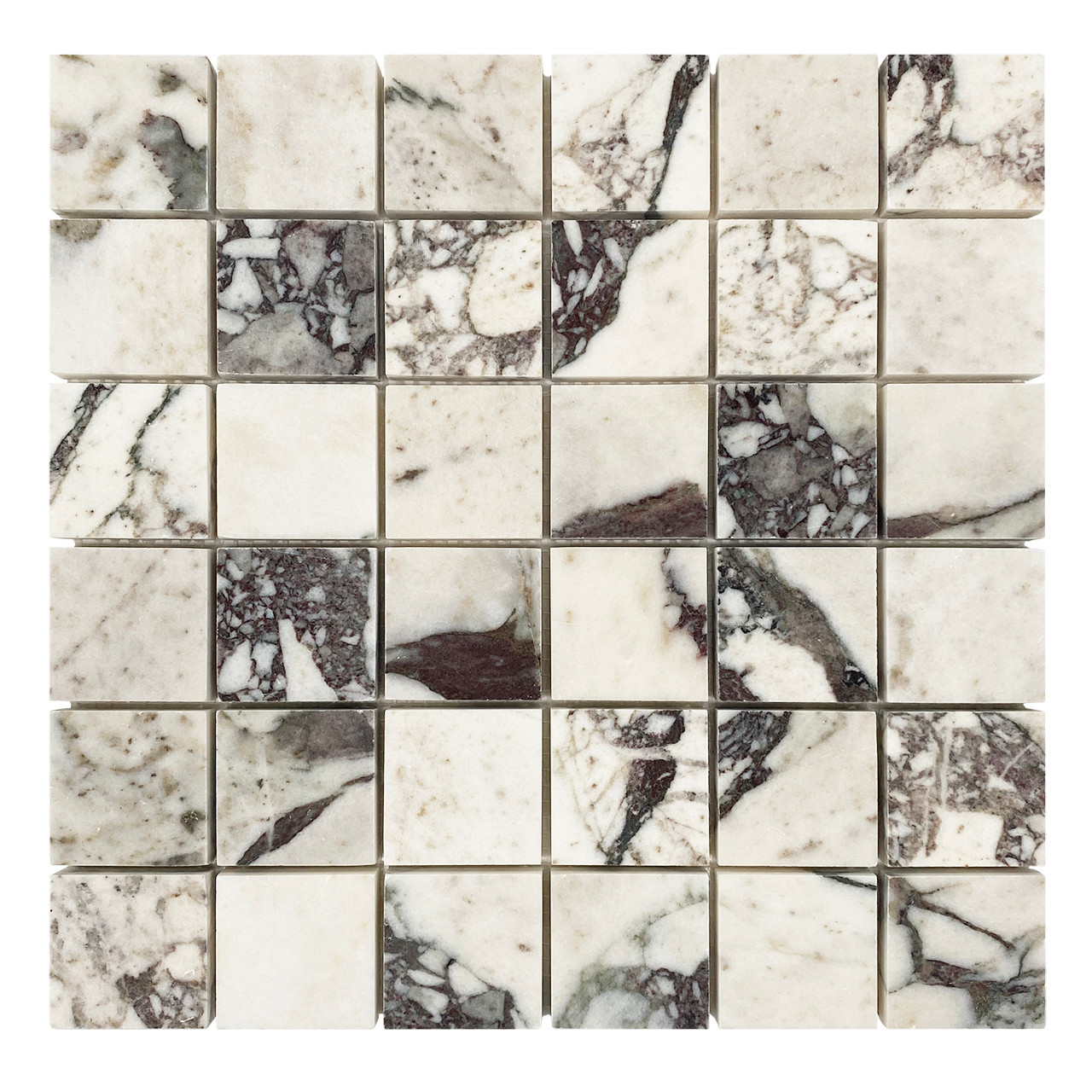 Calacatta Viola Marble 2x2 Mosaic Tile Honed