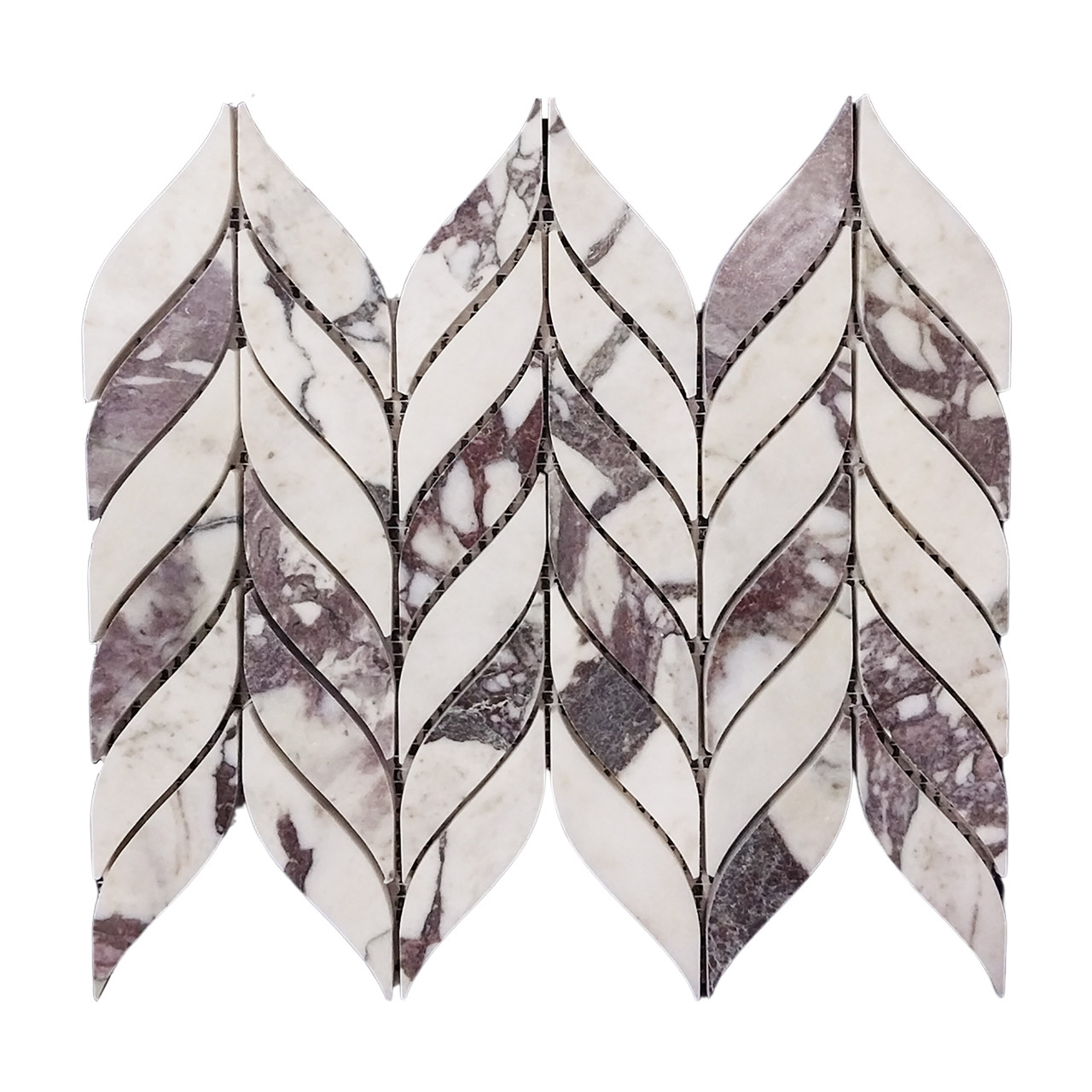 Calacatta Viola Marble Leaf Shape Mosaic Tile Honed