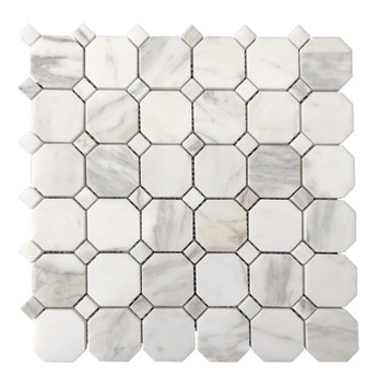 Calacatta Gold Marble Mini Chevron Mosaic Polished