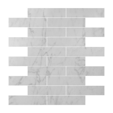 3x18 Carrara White Italian Marble Tile Polished