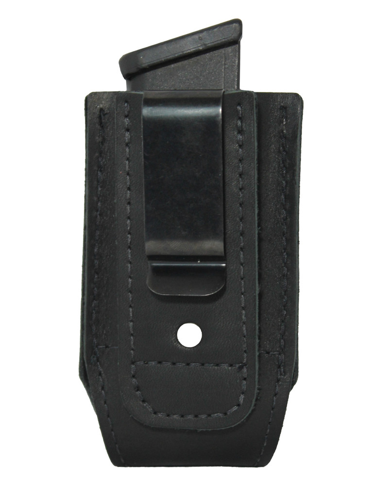 Black Leather Tuckable Single Magazine Pouch: Single Stack, Double ...
