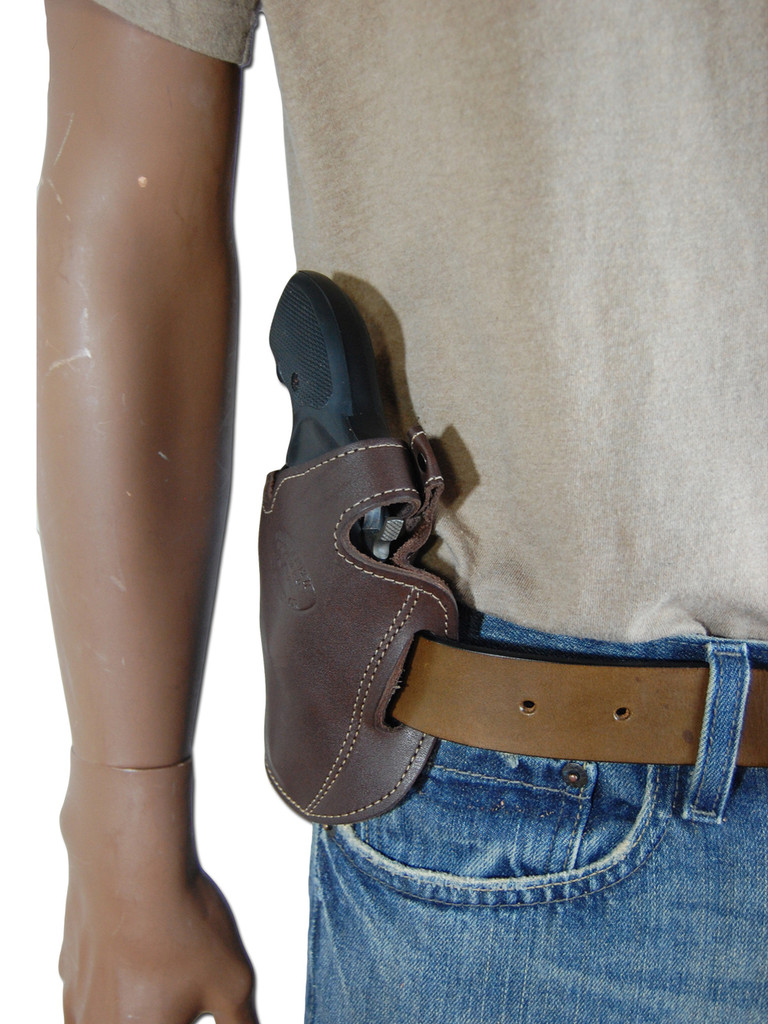 Brown Leather Pancake Holster for 2" .22 .38 .357 Revolvers - Barsony ...
