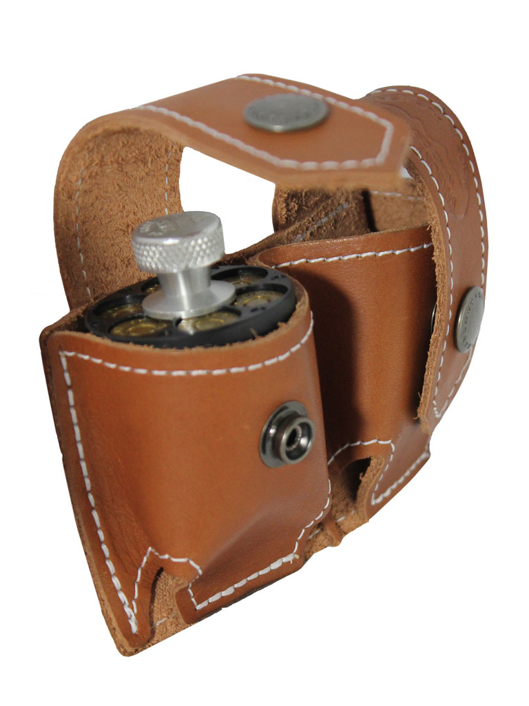 Saddle Tan Leather Double Speed Loader Pouch .22 .38 .357 Revolvers ...