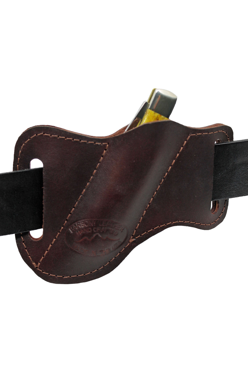 Burgundy Leather Horizontal Canted Knife Sheath - Barsony Holsters
