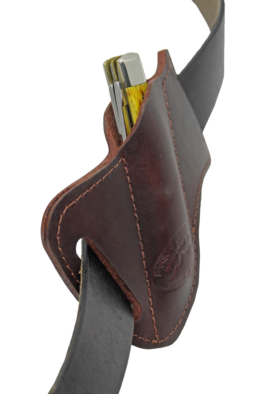 Burgundy Leather Horizontal Canted Knife Sheath - Barsony Holsters