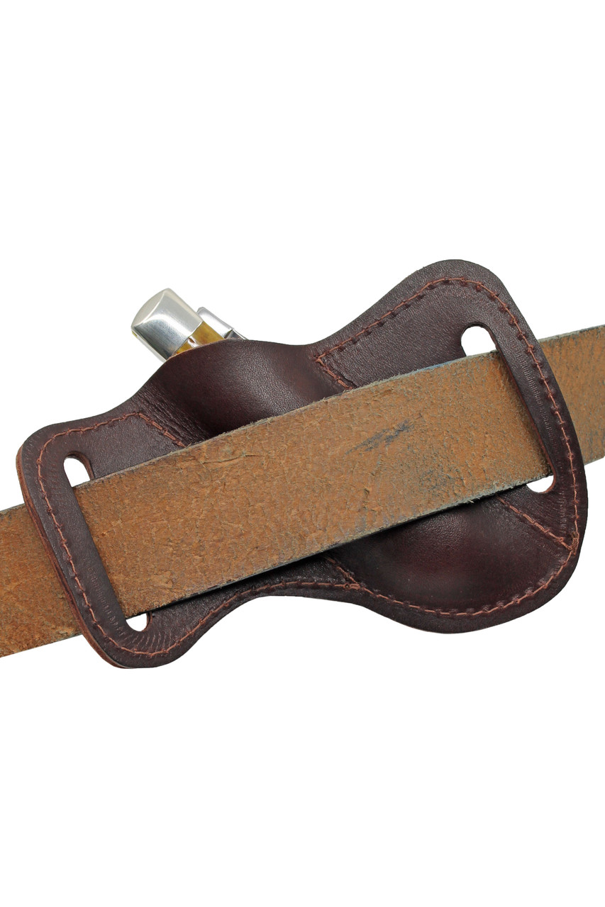 Burgundy Leather Horizontal Canted Knife Sheath - Barsony Holsters