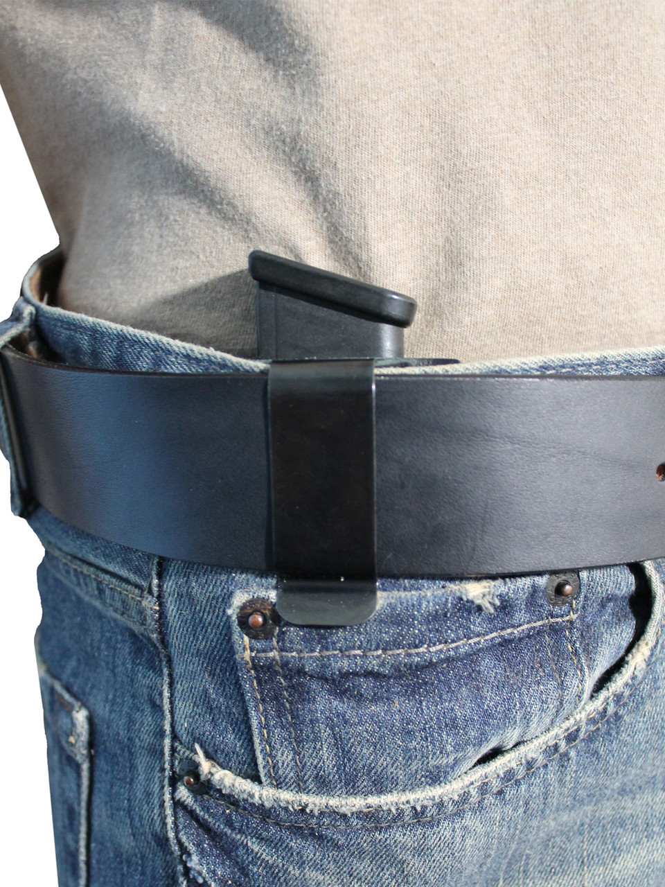 Burgundy Leather Tuckable Single Magazine Pouch: Single Stack, Double ...