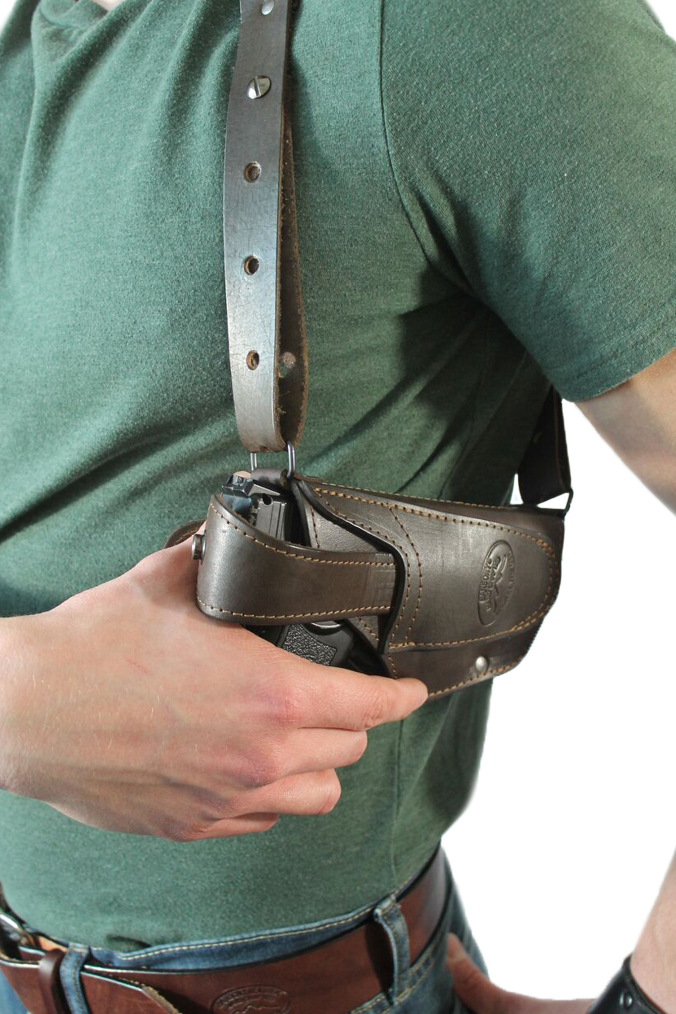 Leather Ambidextrous Multi-Carry Holster System Size 15 - Barsony Holsters