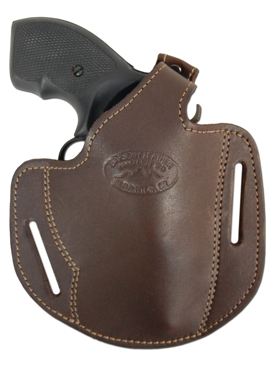 Brown Leather Pancake Holster for 2" .22 .38 .357 Revolvers - Barsony ...