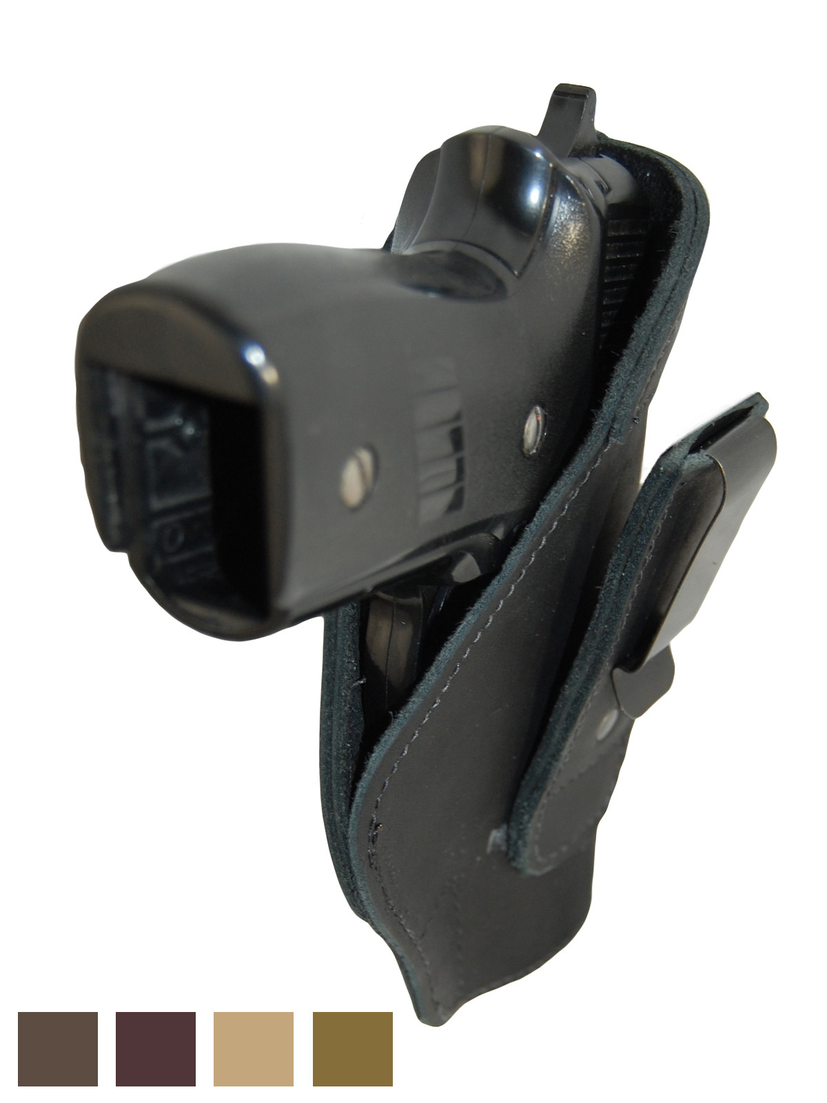 Black Leather Tuckable IWB Holster for Full Size 9mm 40 45 Pistols ...