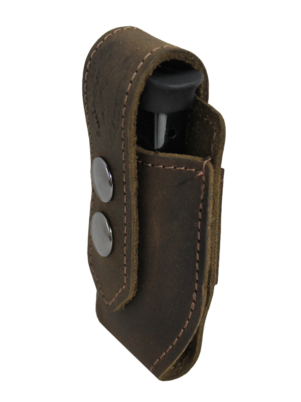 Brown Leather Horizontal Single Magazine Pouch - Barsony Holsters